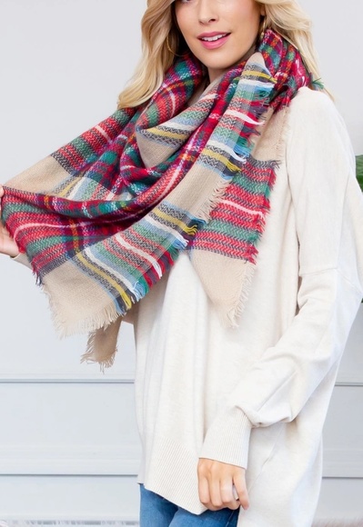 Accessories | Multicolor Plaid Blanket Scarf | Poshmark
